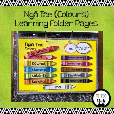 Ngā Tae (Colours) Learning Folder Pages - Te Reo Club
