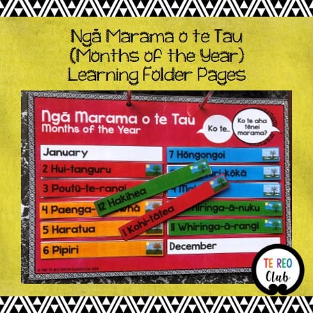 Ngā Marama o te Tau (Months of the Year) Learning Folder Pages - Te Reo ...