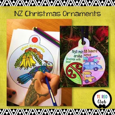 NZ Christmas Ornaments (Te Reo and English) - Te Reo Club