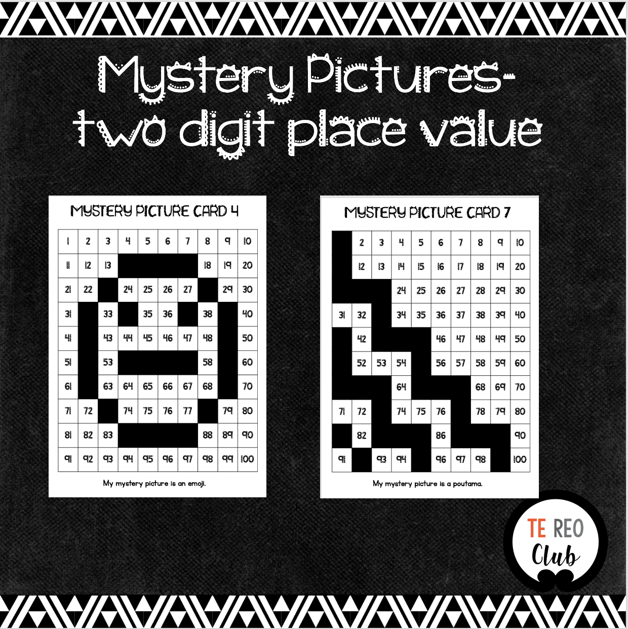 Mystery Pictures 1-Two digit Place Value - Te Reo Club