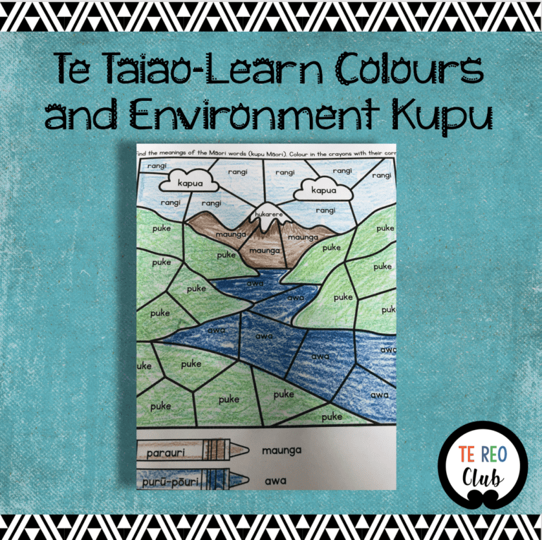 Te Taiao- Colour Parts of the Environment - Te Reo Club