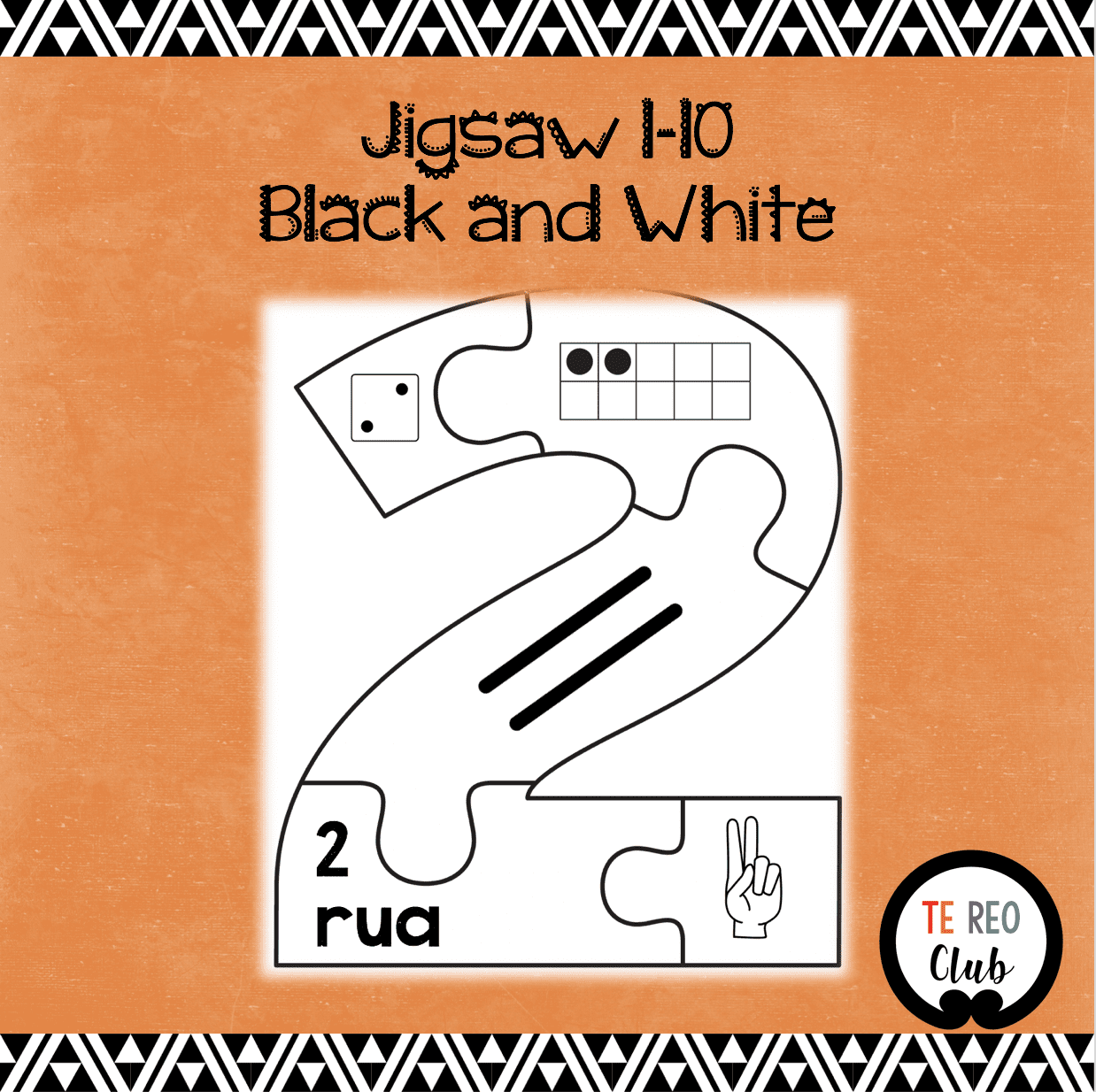Jigsaw 1-10 Black and White - Te Reo Club