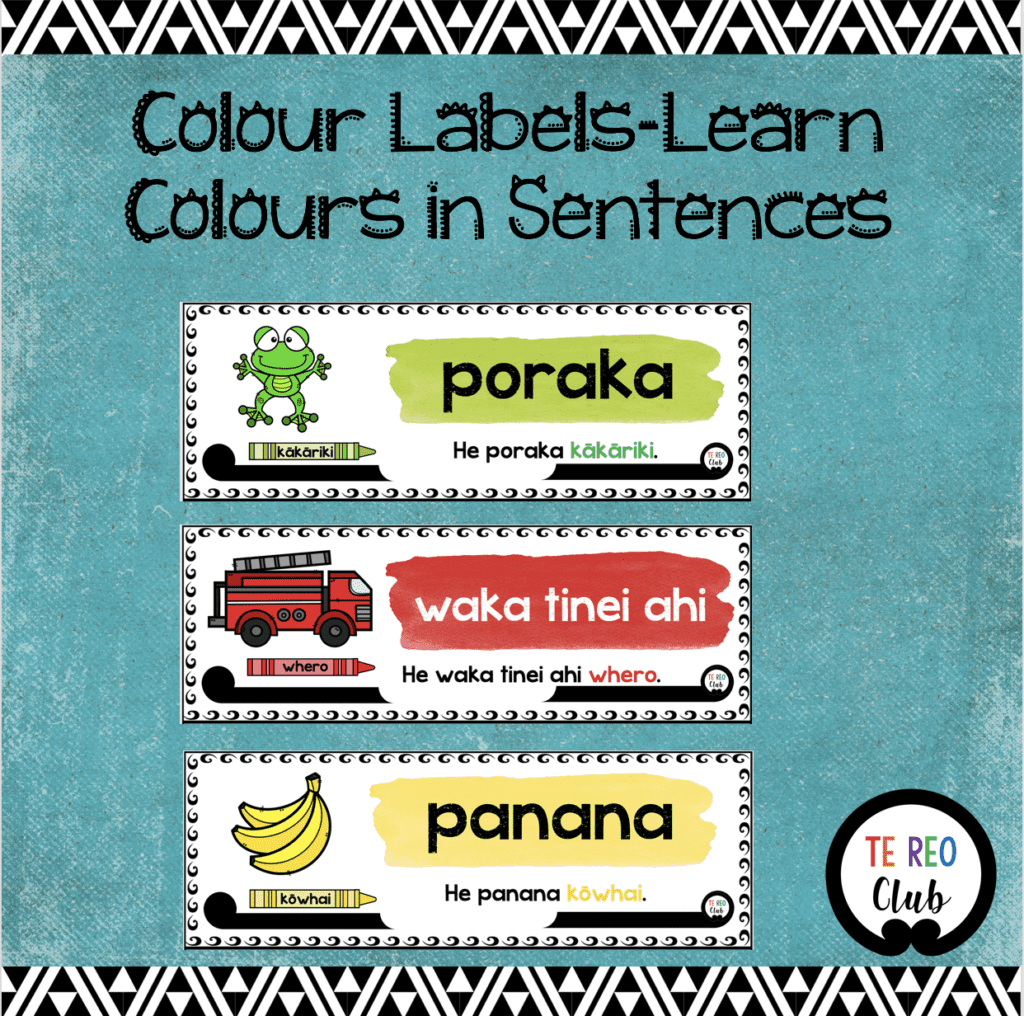 Colour Sentence Labels - Te Reo Club