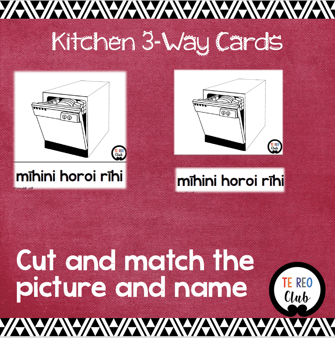 Kitchen Labels-3 Part Cards - Te Reo Club