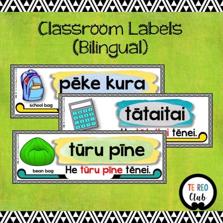 Classroom Labels (Bilingual) - Te Reo Club