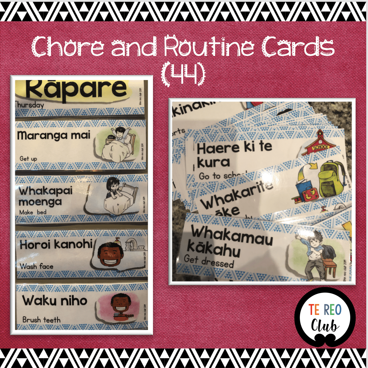 Daily Routines and Chores Cards - Te Reo Club