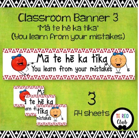 Classroom Banner 3-Learn From Your Mistakes - Te Reo Club