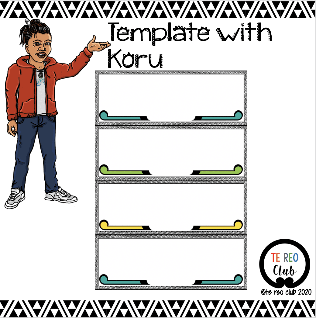 Template with Koru - Te Reo Club