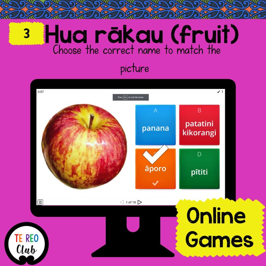 Hua Rākau Mutliple Choice - Te Reo Club