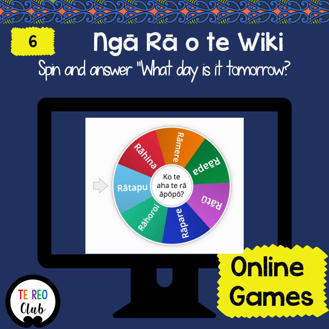 Ngā rā o te wiki Random Wheel - Te Reo Club