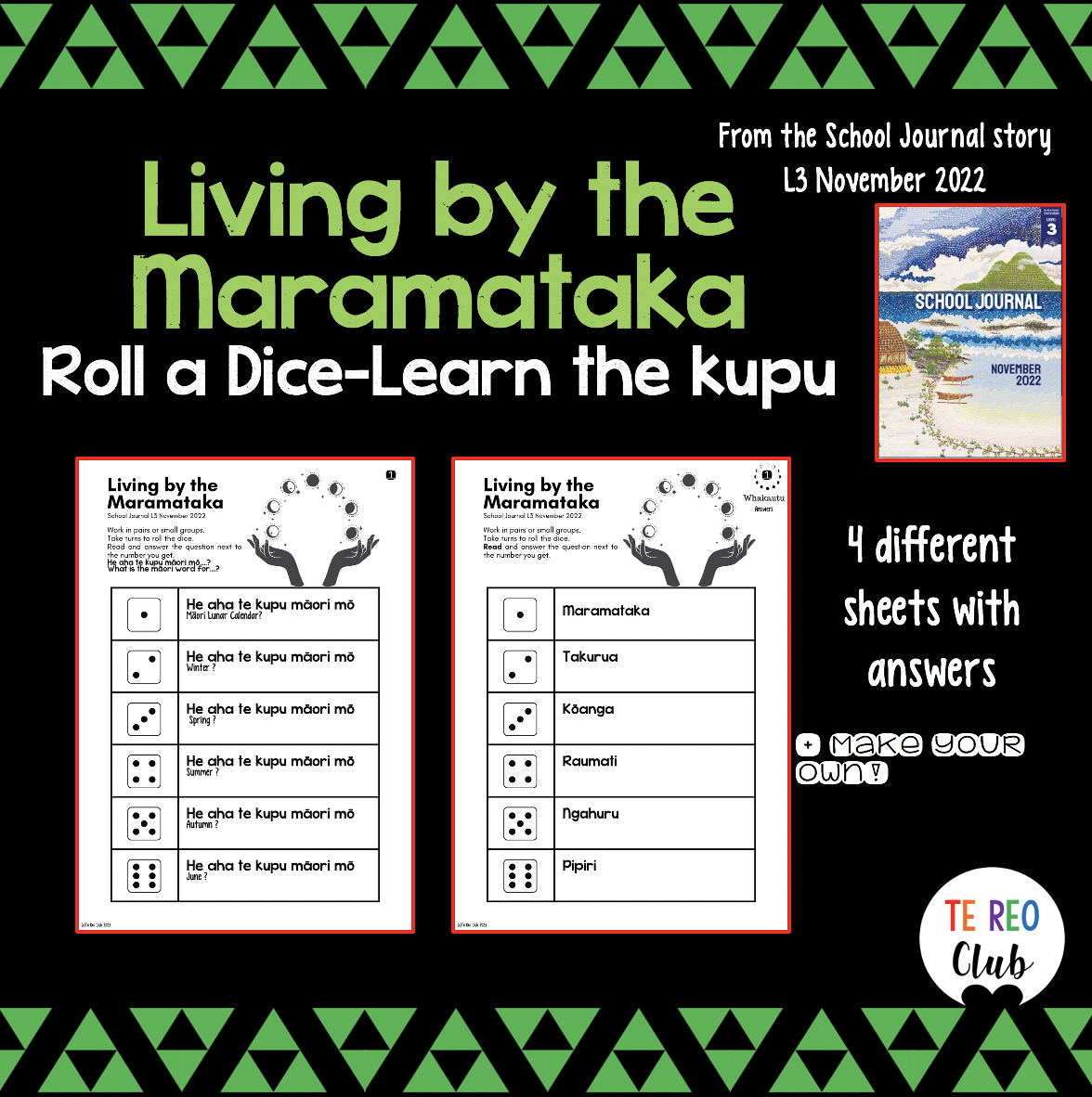 Living by the Maramataka- Roll a Dice Activity - Te Reo Club