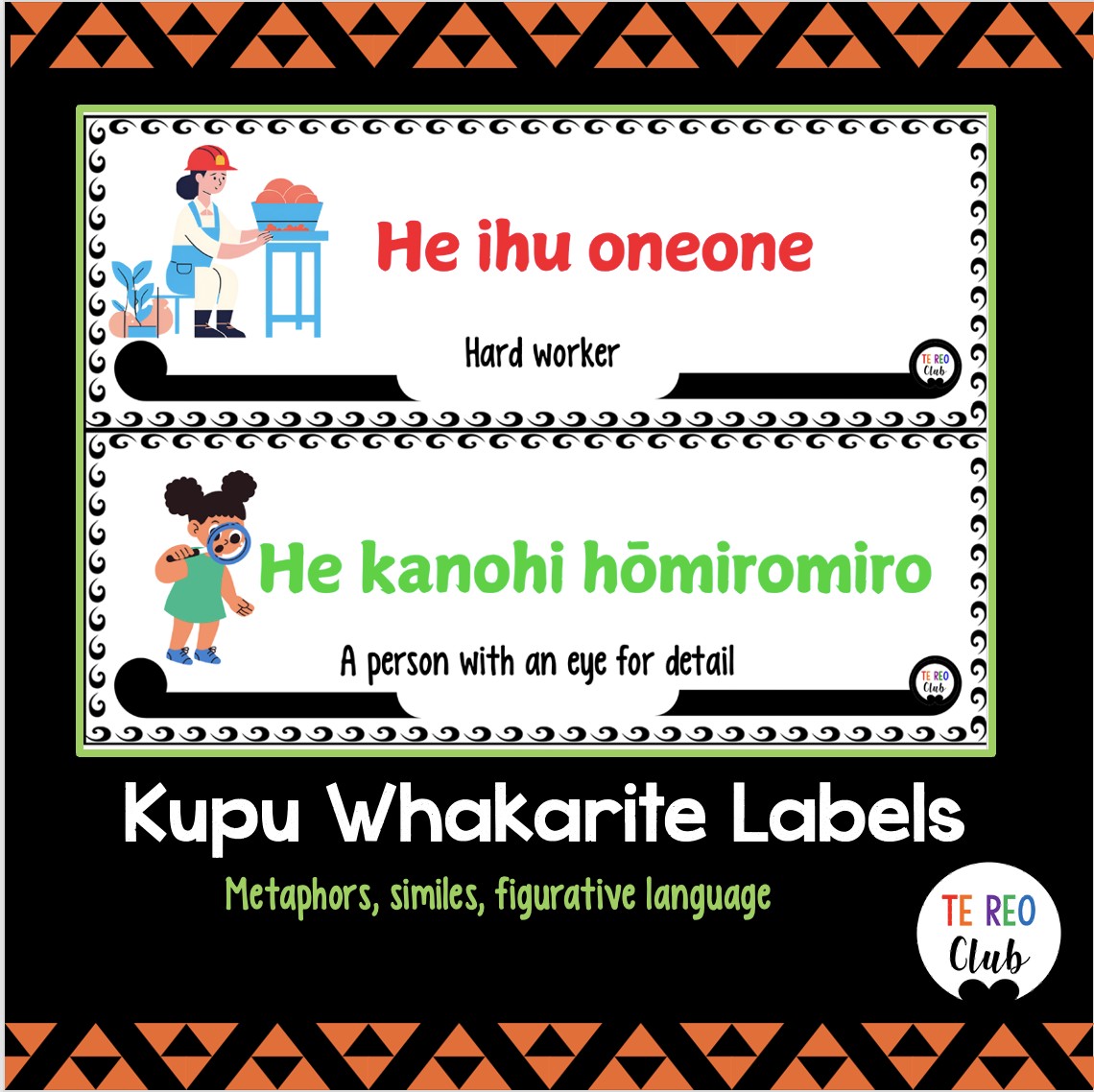 Kupu Whakarite Labels - Te Reo Club